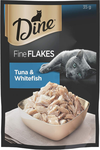 DINE Fine Flakes Tuna and Whitefish Wet Cat Food 35G, 12 Pack – Pet ...